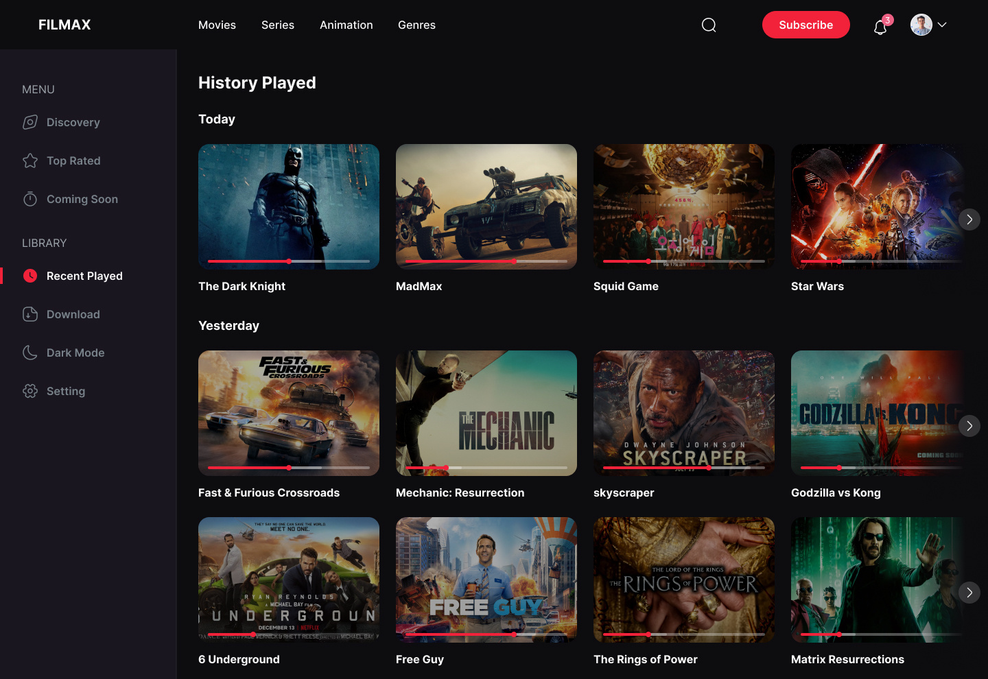 FilMAX | Movie/Film/Cinema/TV Template by IX Studio on Dribbble