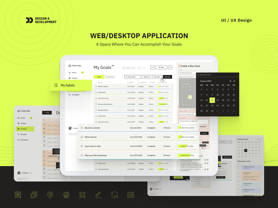 Goals App by D&D on Dribbble