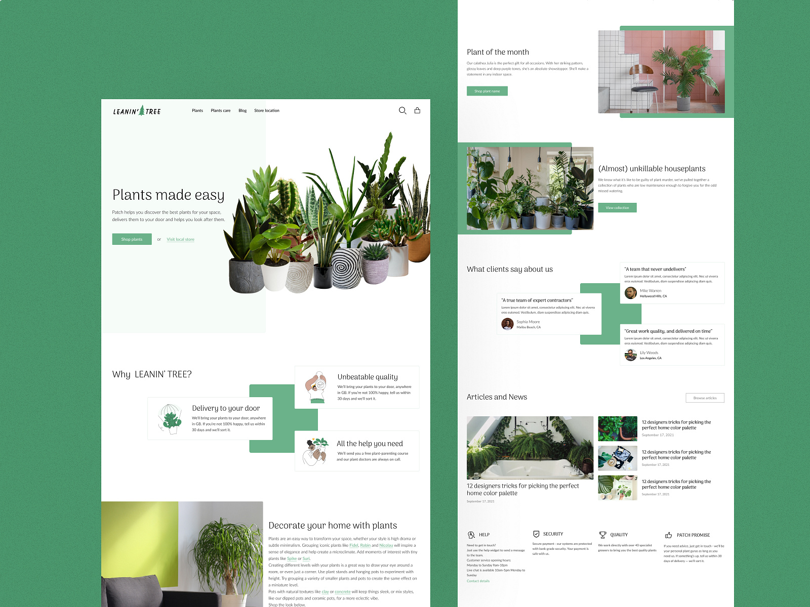 Plant store website by Towhidul Mowla on Dribbble