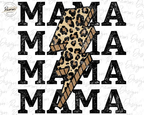 MAMA Leopard Print Lightning Bolt PNG by Remm Design on Dribbble