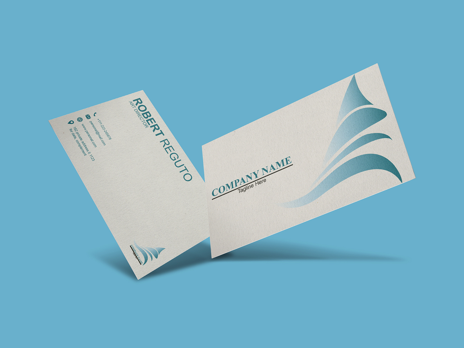 Design mockup business card floating sideways by Kibobsam on Dribbble