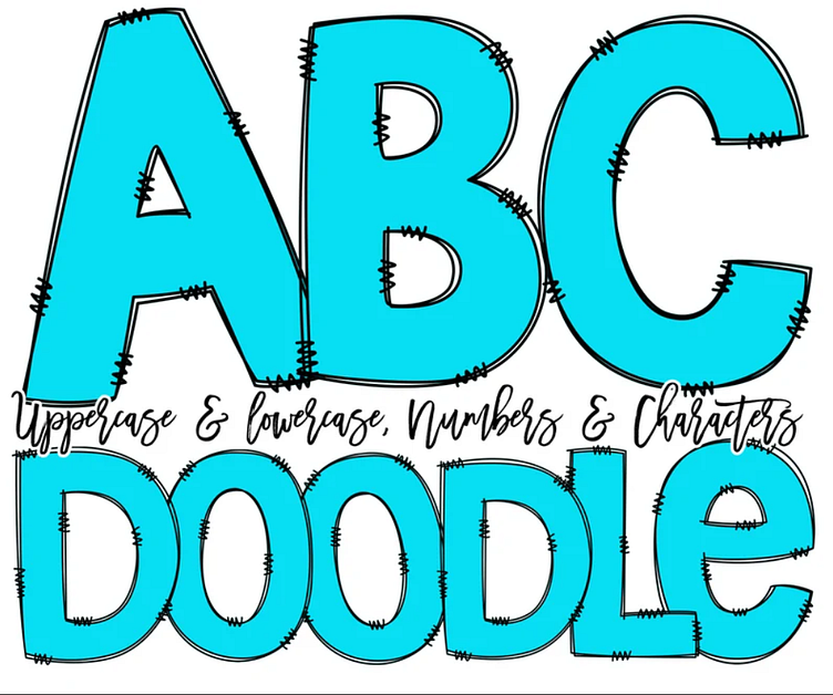 Bright Blue Hand Drawn Doodle Alphabet Pack by Subfulli on Dribbble