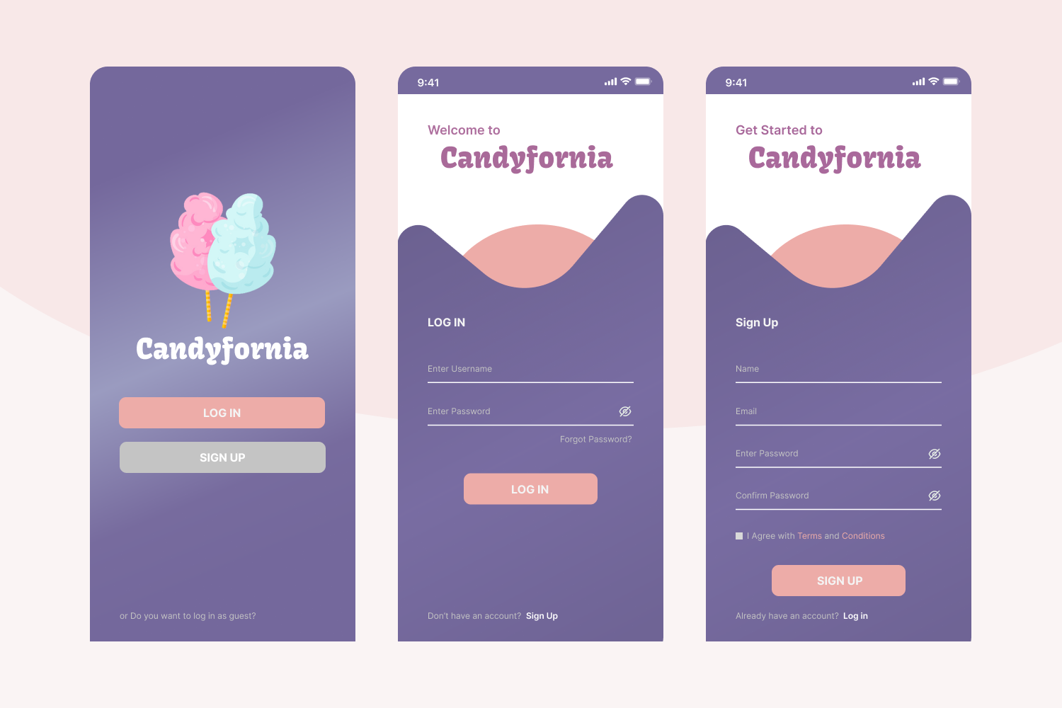 Candyfornia - Mobile Sign In by Naufal Alqas on Dribbble