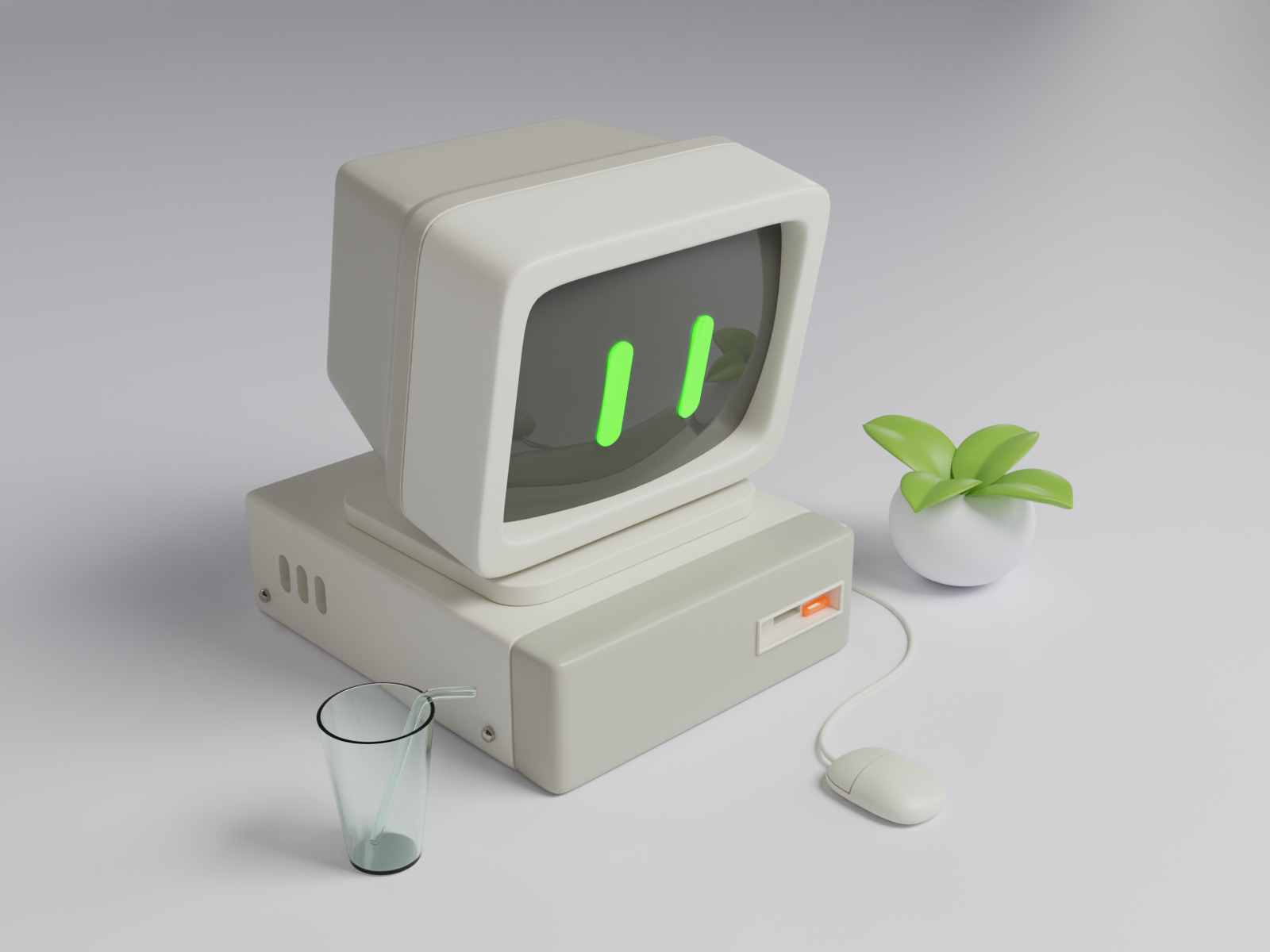 3D small computer copying Practice by SuperLena on Dribbble