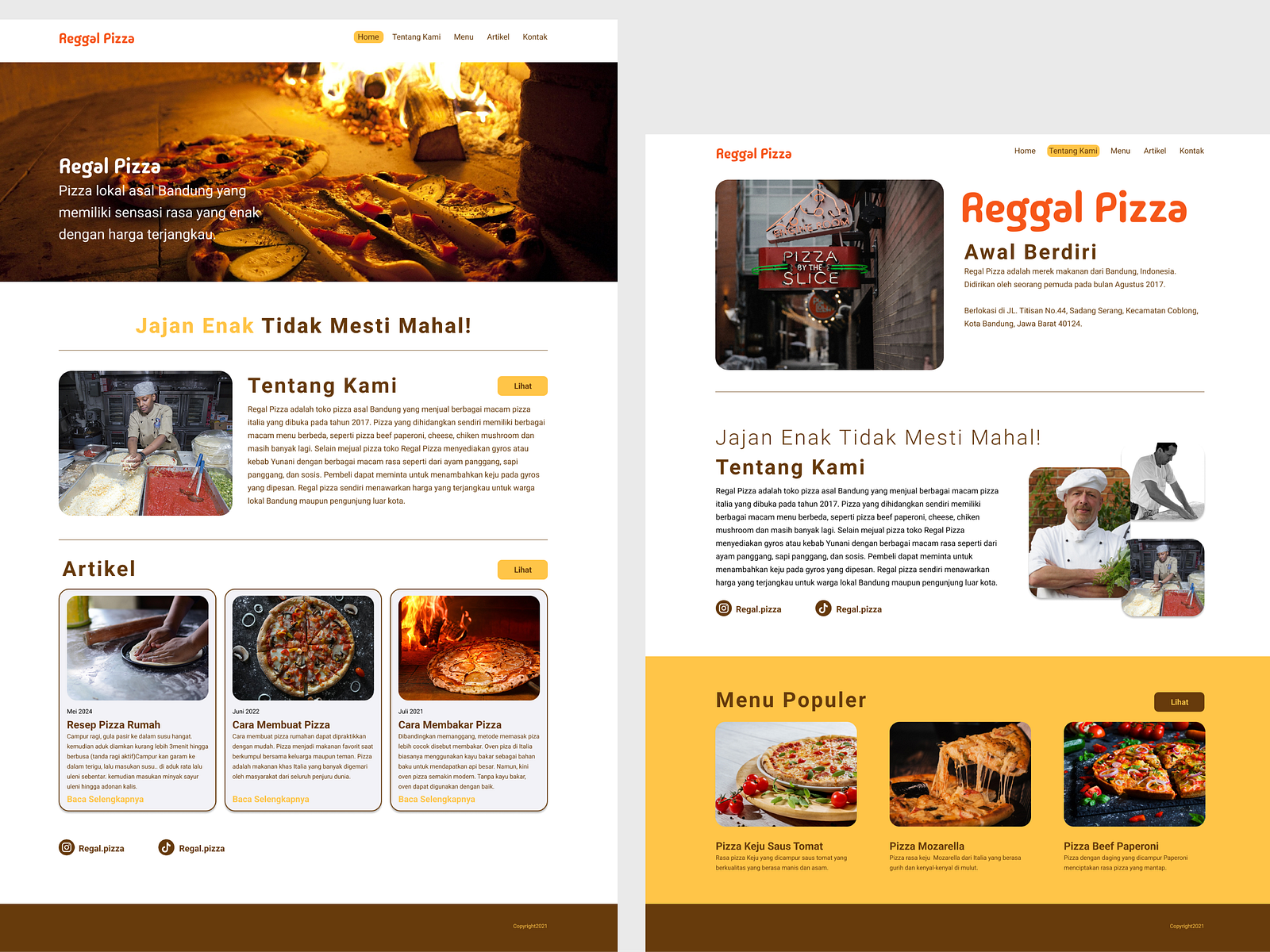 Pizza Shop Website Design by Ivan Nurfajri on Dribbble