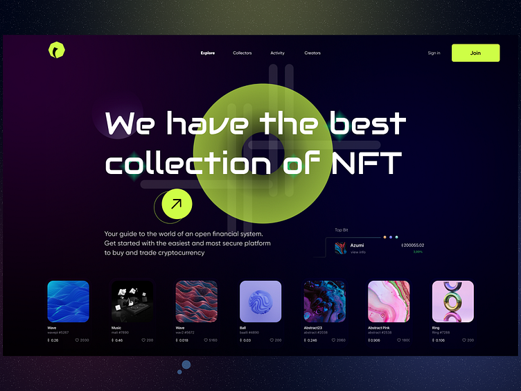 NFT - Web design by Aminul - UX/UI Designer for Fastphic on Dribbble