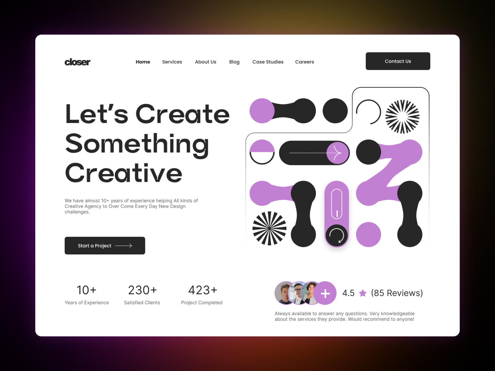 Creative Agency Header Design by Md. Sayeed Ullah on Dribbble