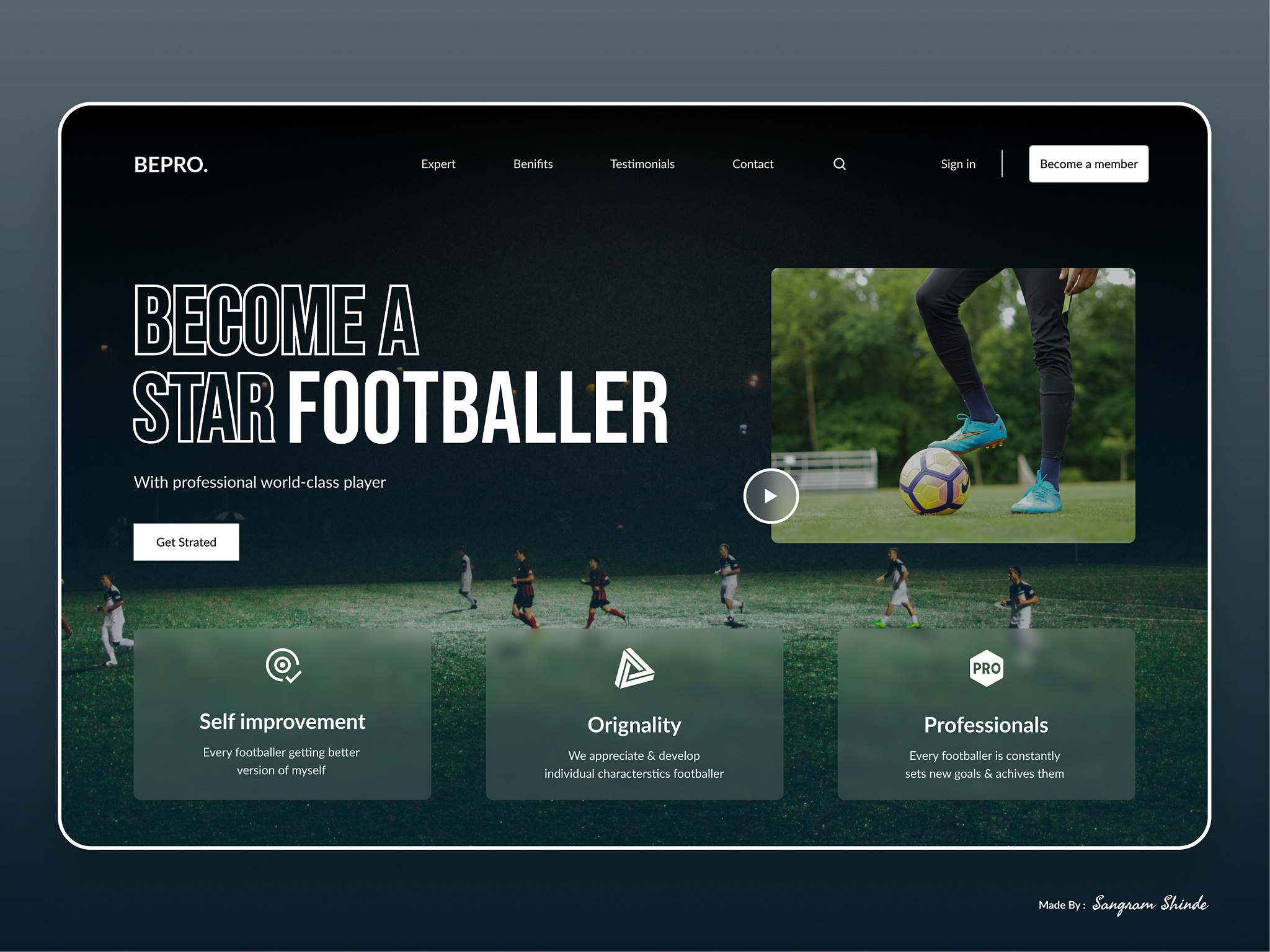 Bepro Football Academy Website UI Design by Metafic for Metafic on Dribbble