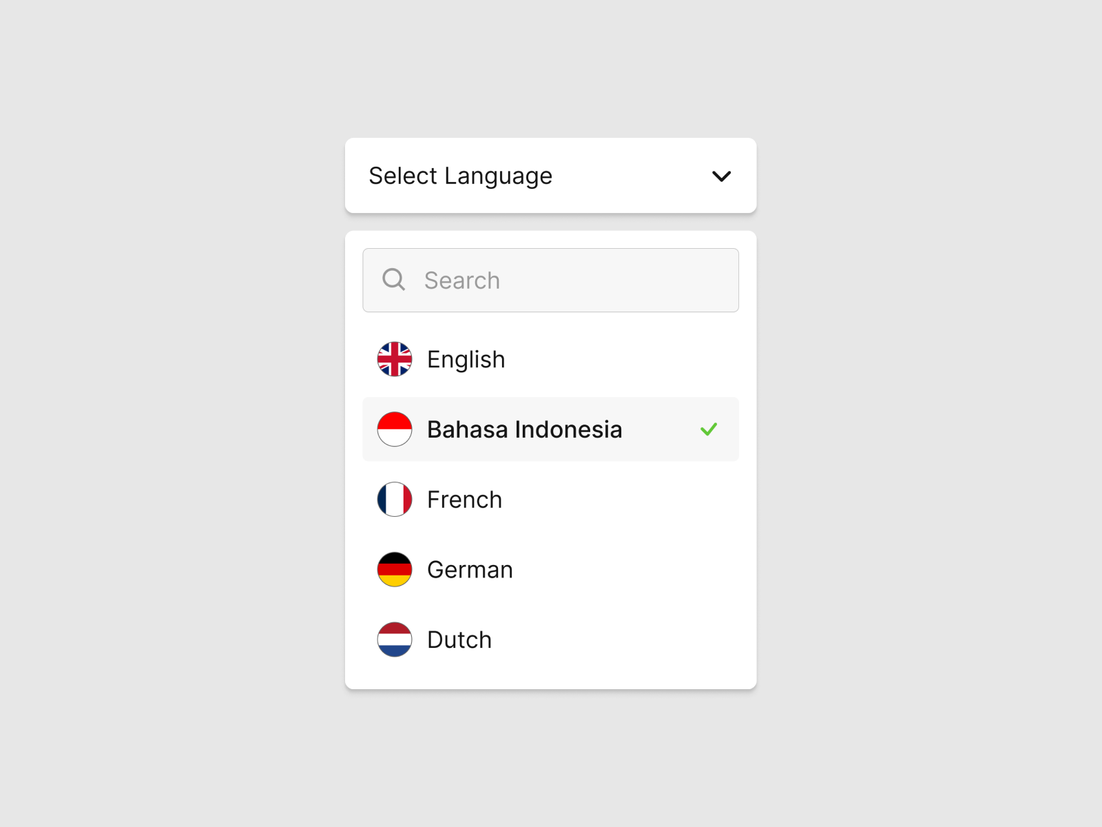 Dropdown - Select Language by David Immanuela on Dribbble Dropdown - Select Language by David Immanuela on Dribbble