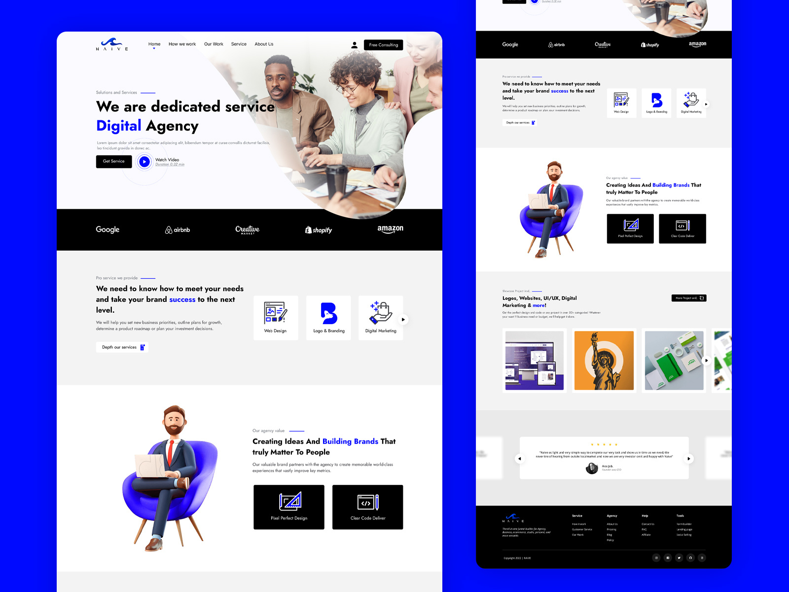 Naive Digital Agency Website UI/UX by Akmar on Dribbble