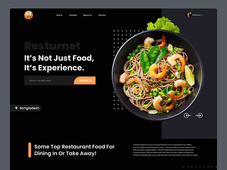 Food Delivery Landing page by MD MONIR HOSSAIN on Dribbble