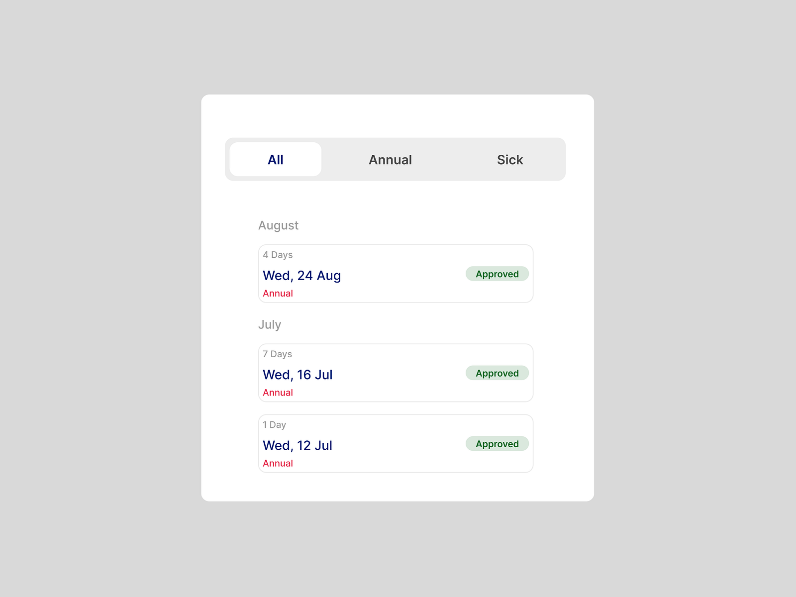 HR Leave Request app by Salim Abubakar on Dribbble