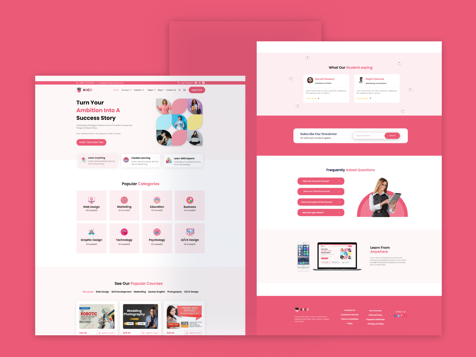 Learning Management System Landing Page by Sharmin Farjana on Dribbble