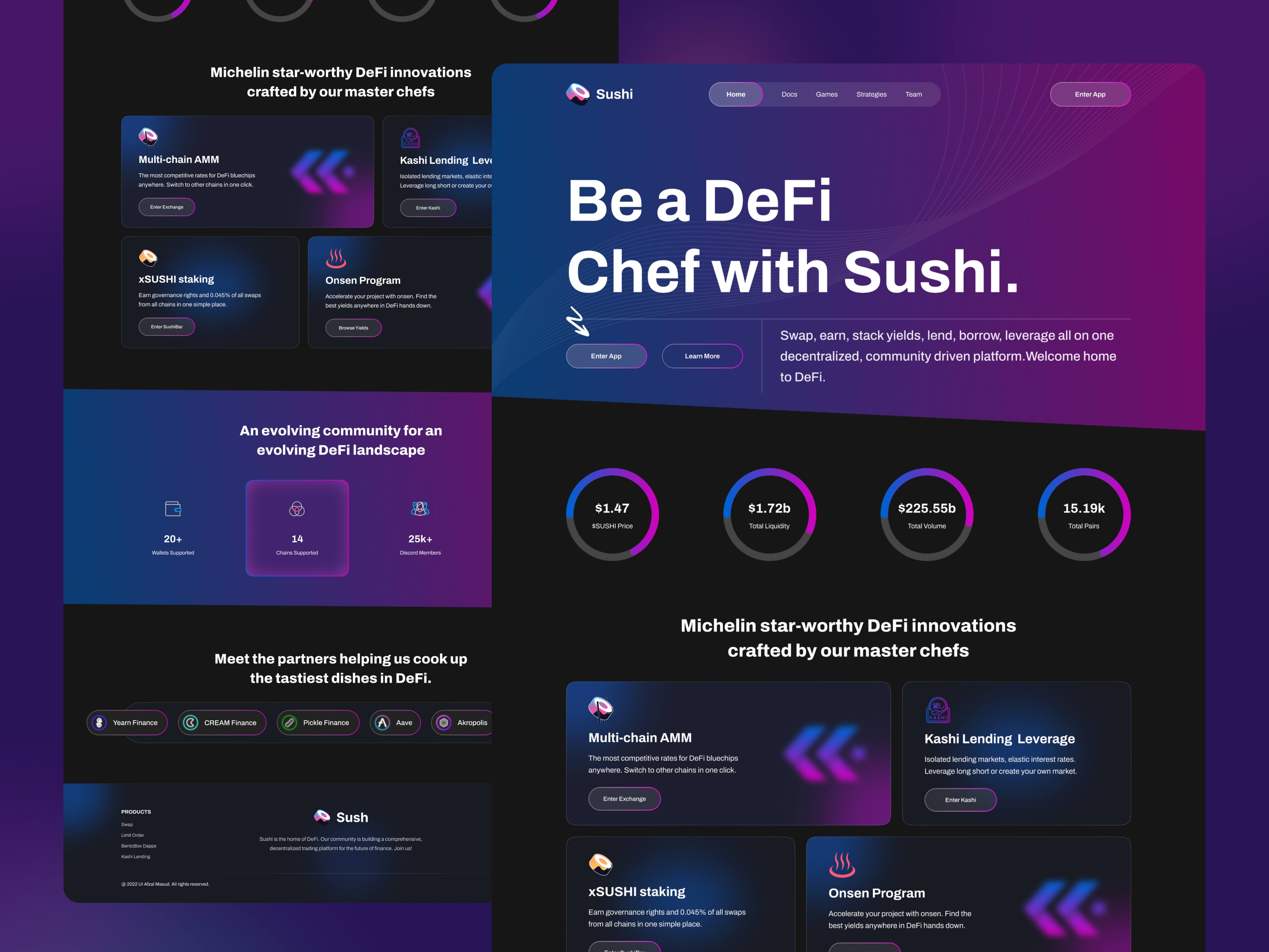 DeFi Sushi Redesign Landing Page by Afzal Masud 🔥 on Dribbble