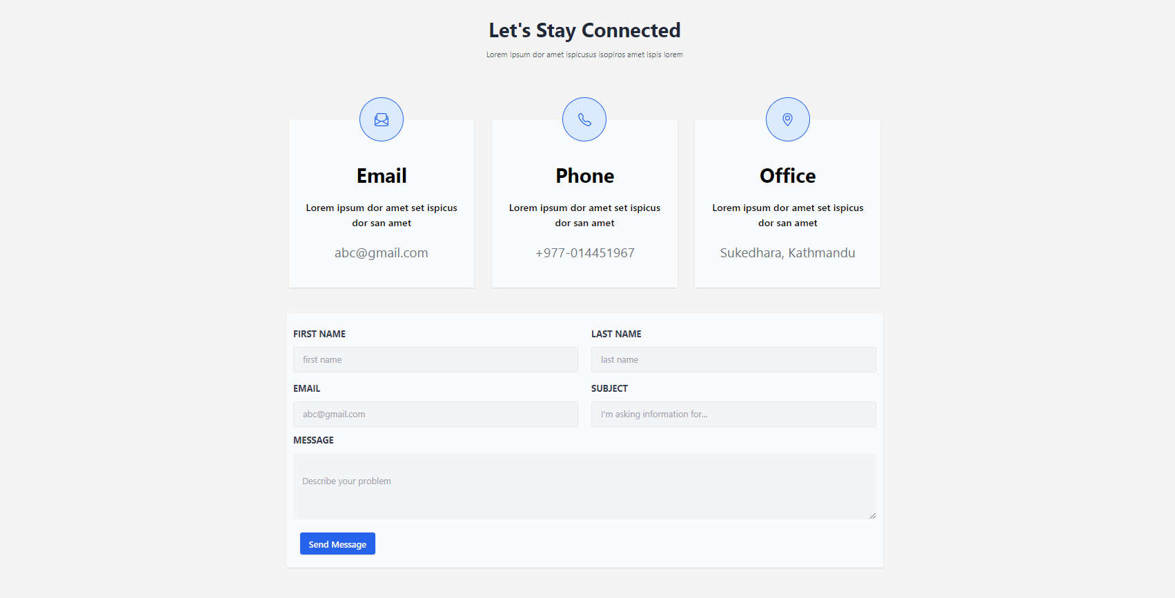 Tailwind CSS Contact Components by Yujesh K C on Dribbble