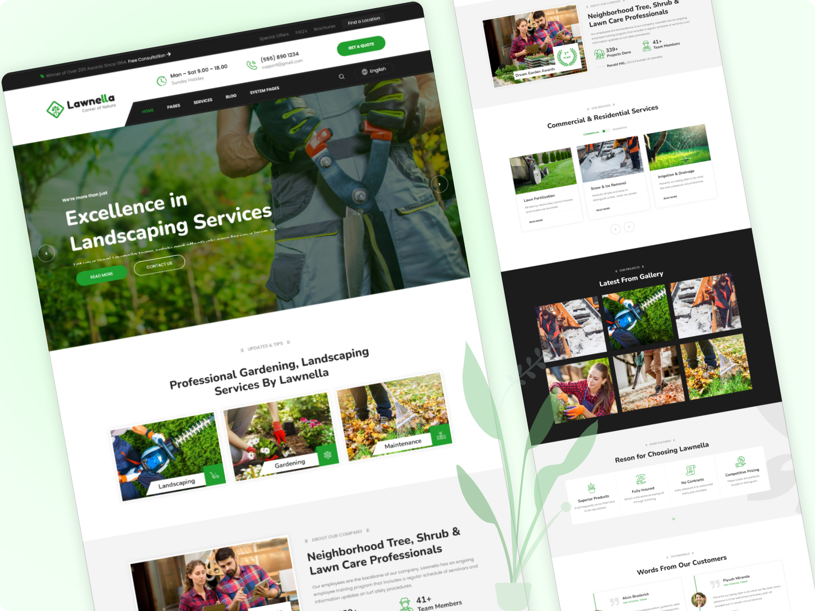 Lawnella - Gardening & Landscaping Web Design by Na Vignesh for ...