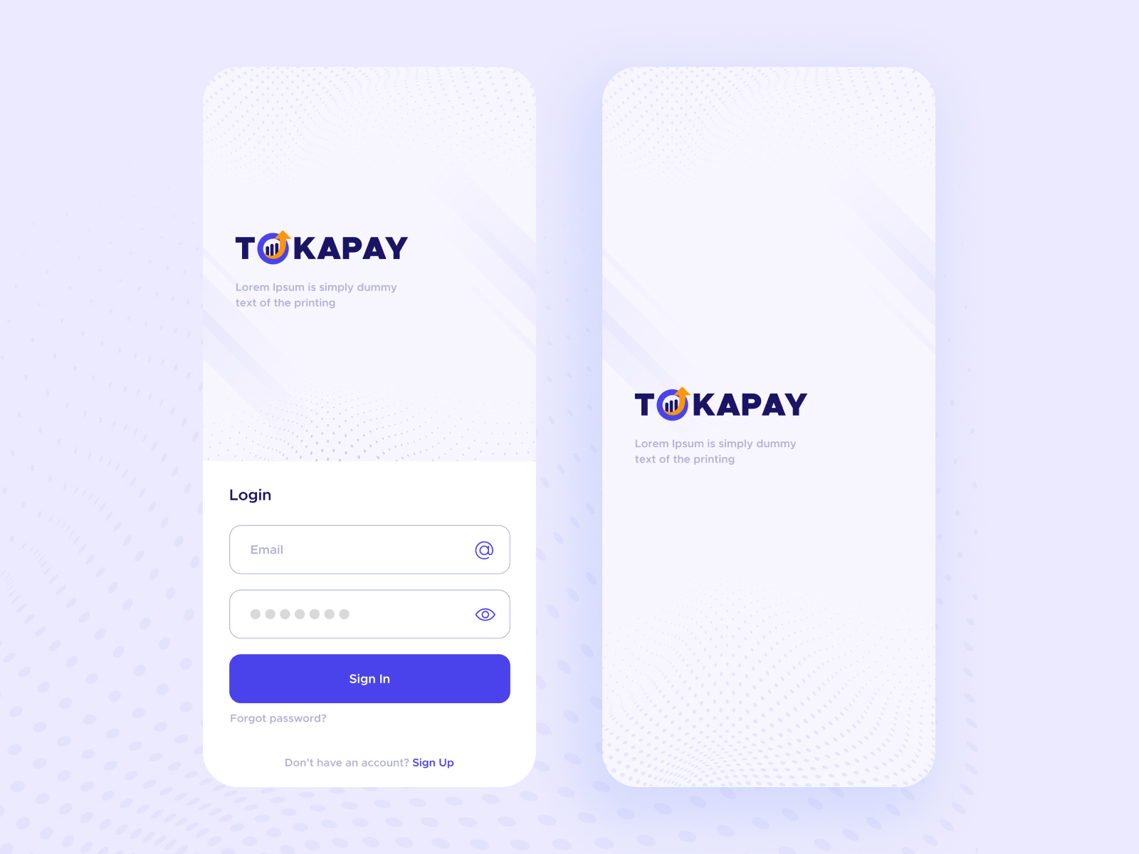 Splash & Login page of Tokapay Mobile App by Md. Ashiqul Amin on Dribbble