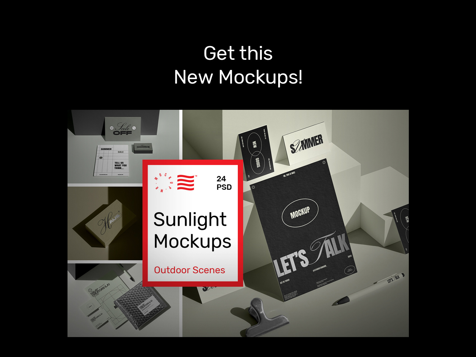 Sunlight Branding Mockups PSD Scene by Mr.Mockup™ on Dribbble