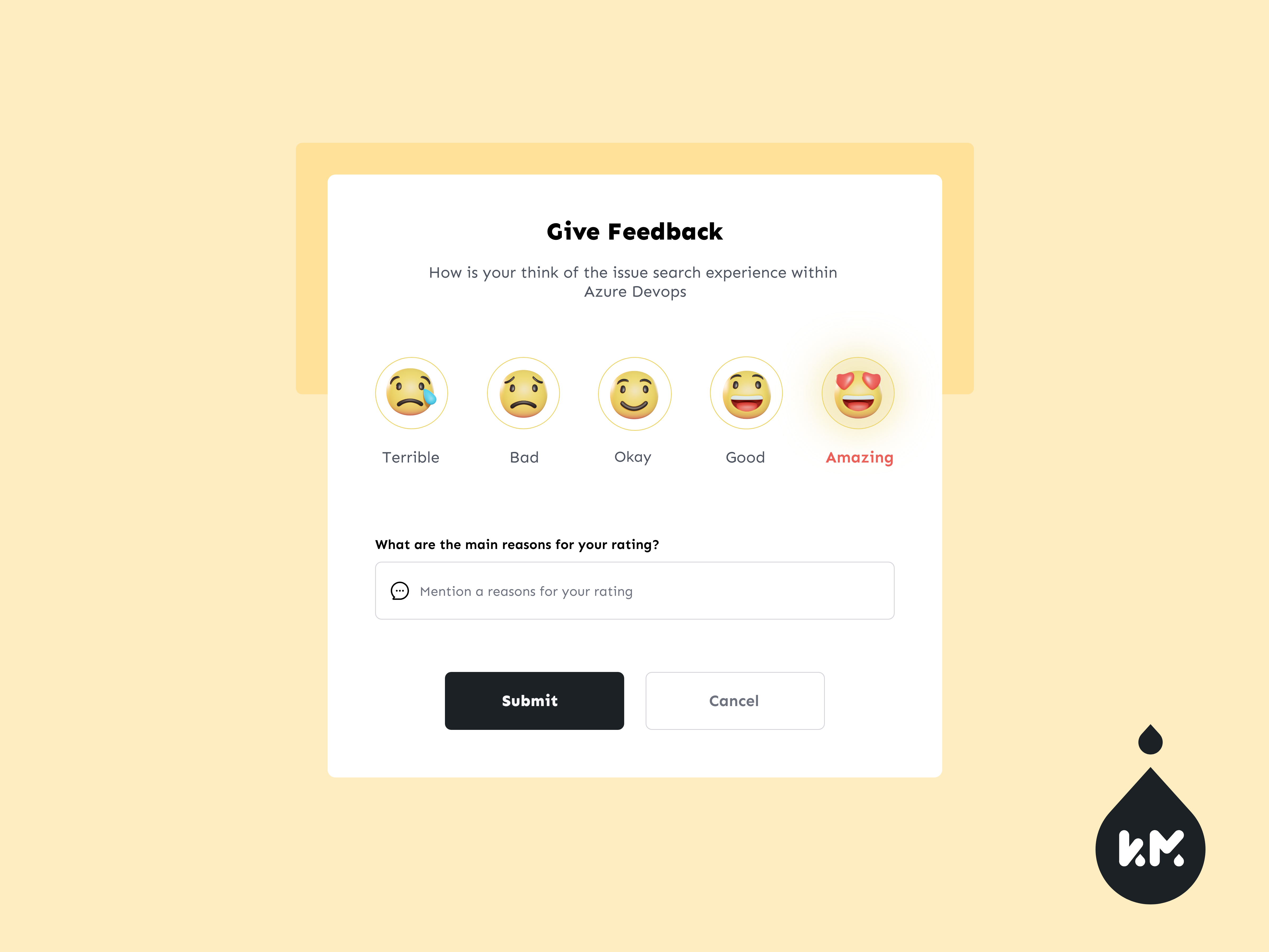 User Feedback by Karan Malhotra on Dribbble