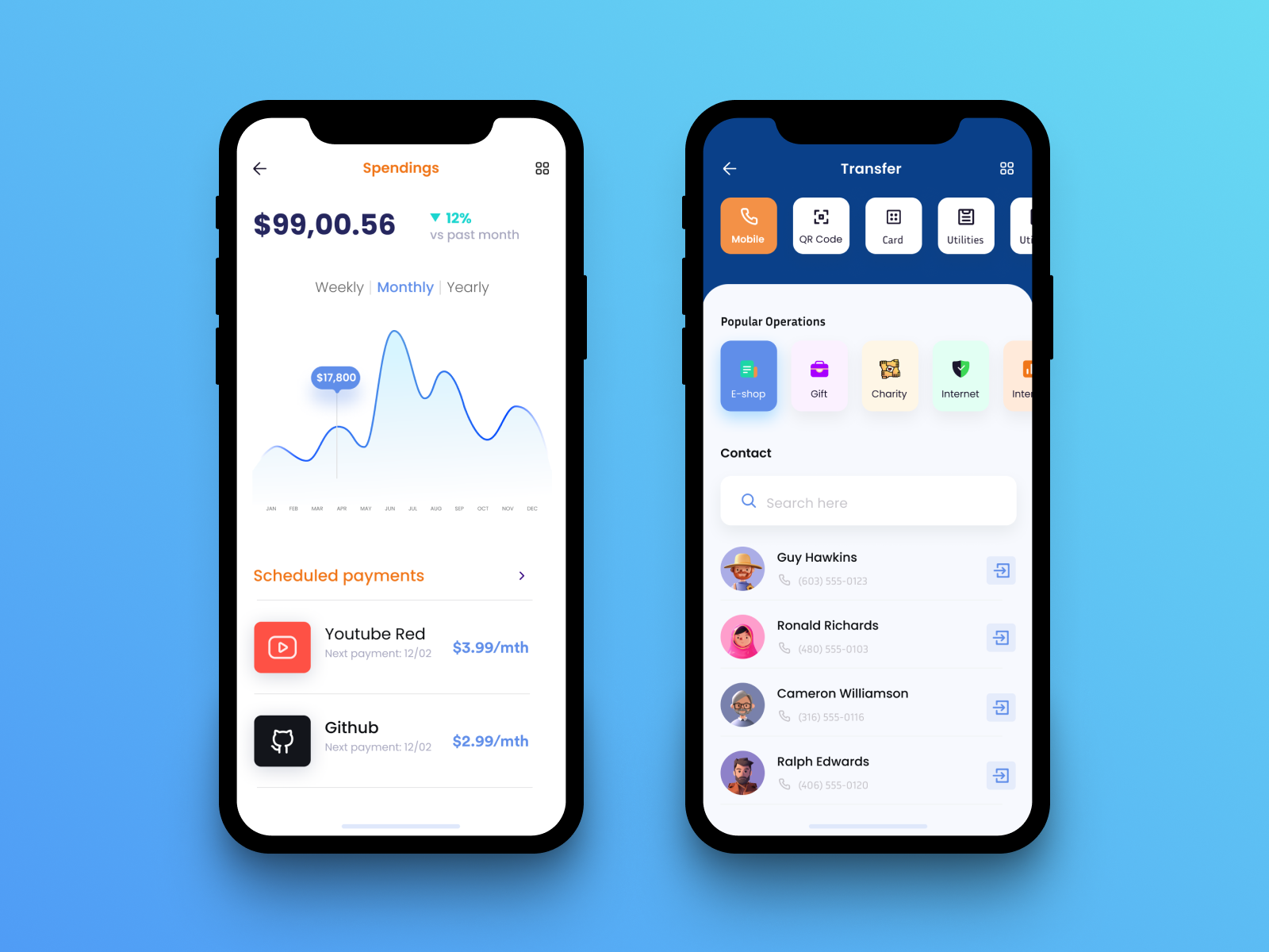 Finance mobile app UI design | Fintech App by MD MASUD RANA on Dribbble