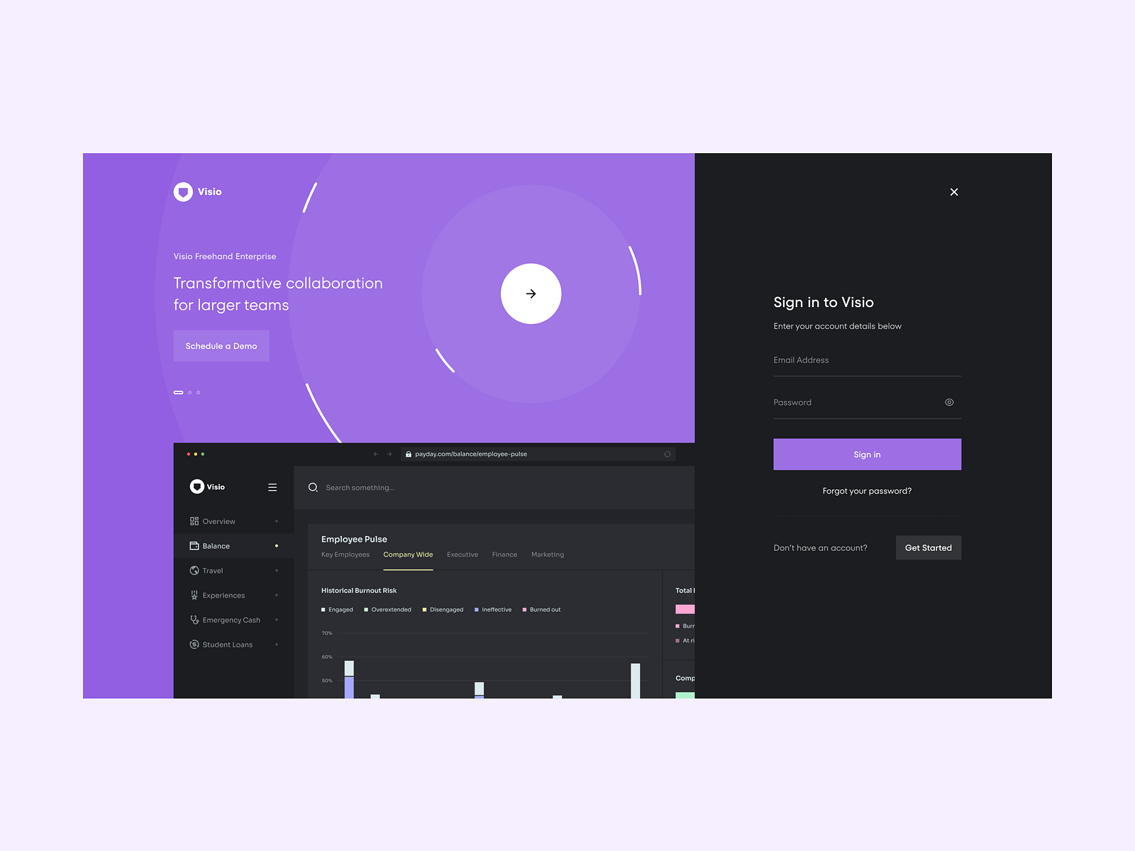 Visio Sign In Ui By Nicholas Ergemla For Steelmonk On Dribbble