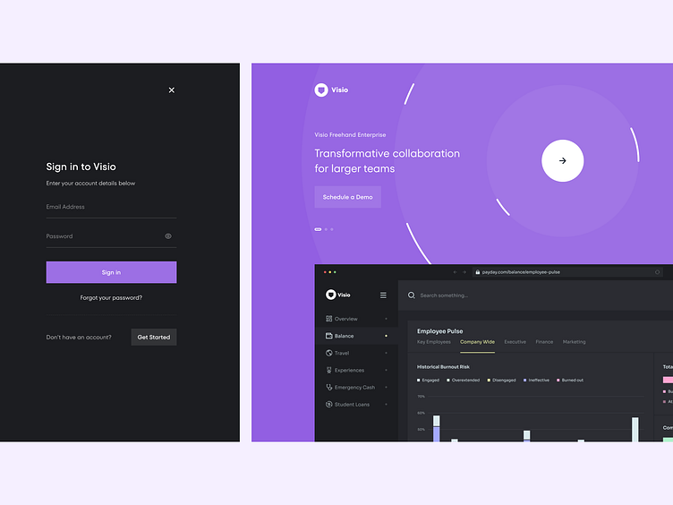 Visio Sign-in UI by Nicholas Ergemla for Steelmonk on Dribbble