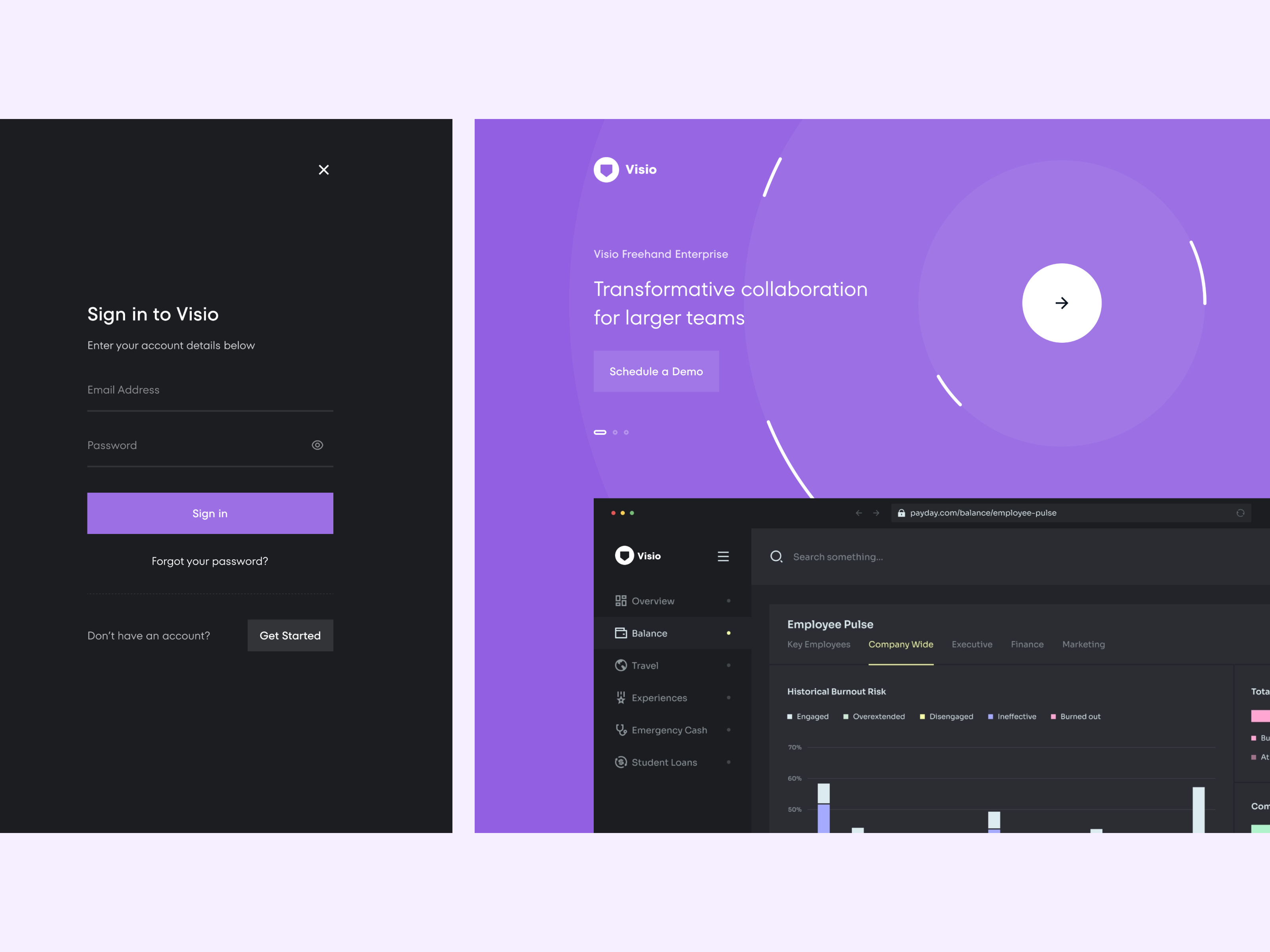 Visio Sign-in UI by Nicholas Ergemla for Steelmonk on Dribbble