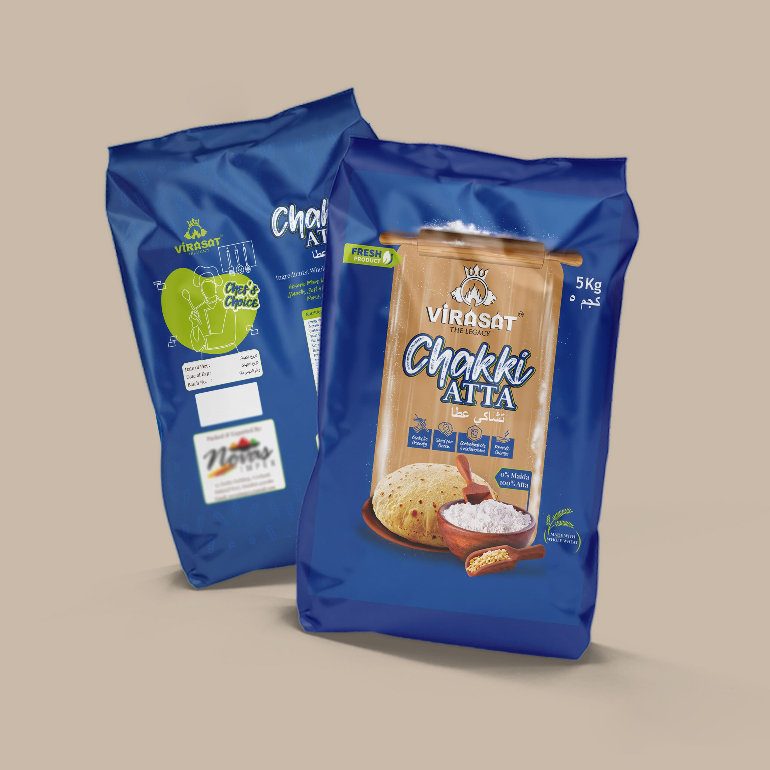 Chakki Atta Package Design by Sanuwer Hossen on Dribbble