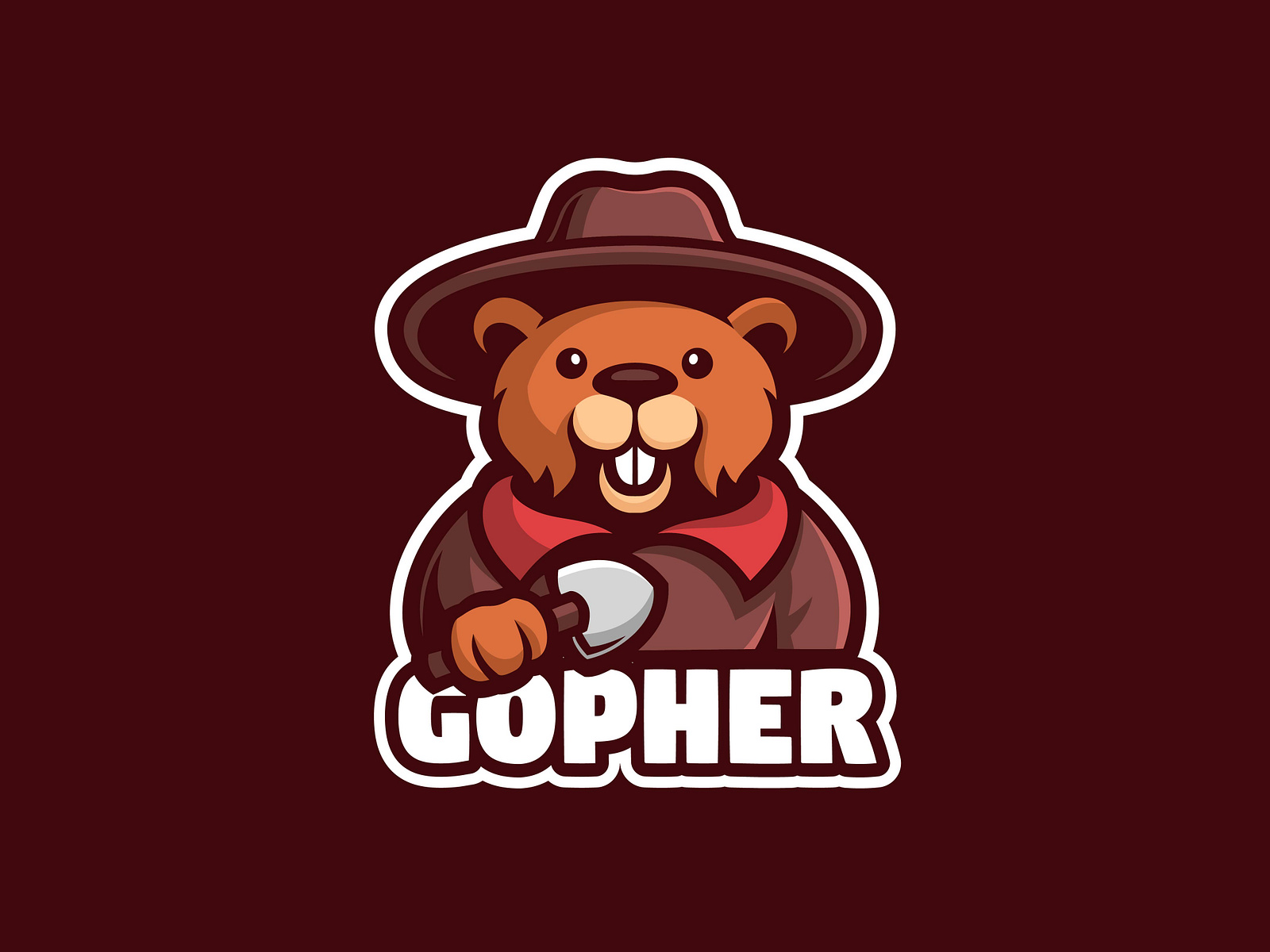 Gopher Mascot Logo by MightyFire on Dribbble