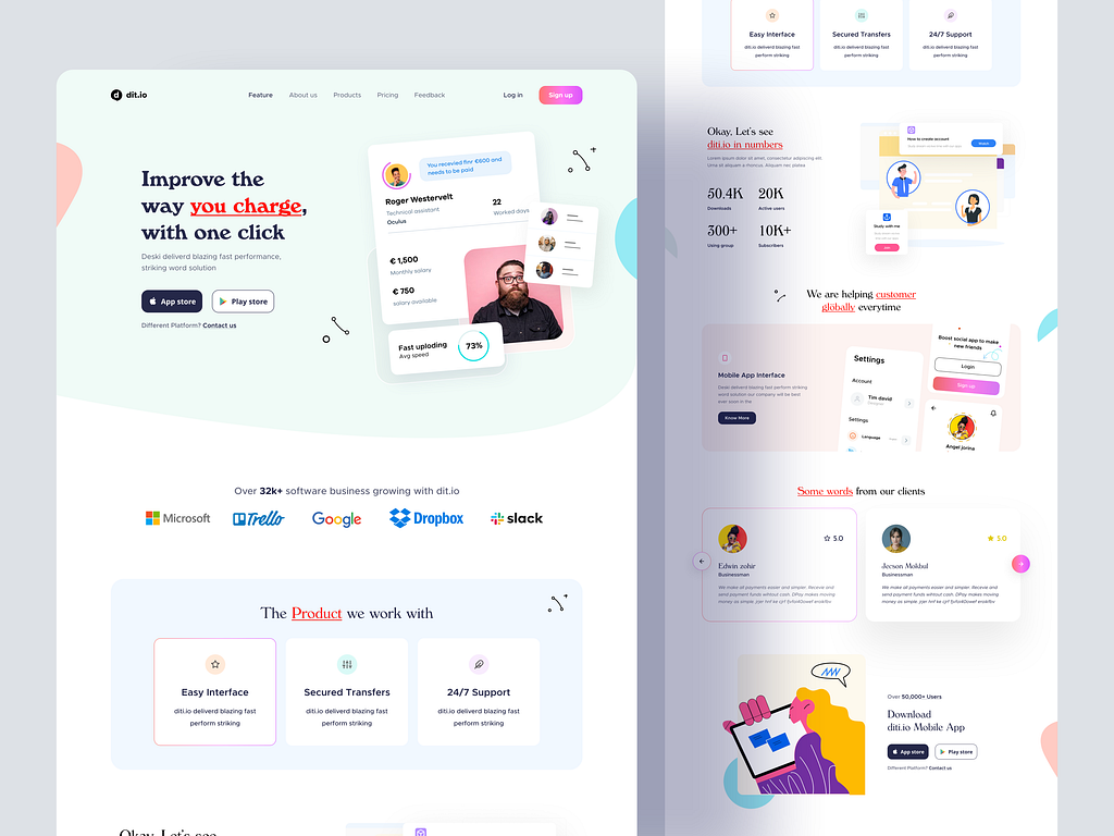 Application Landing Page by Syed Raju on Dribbble