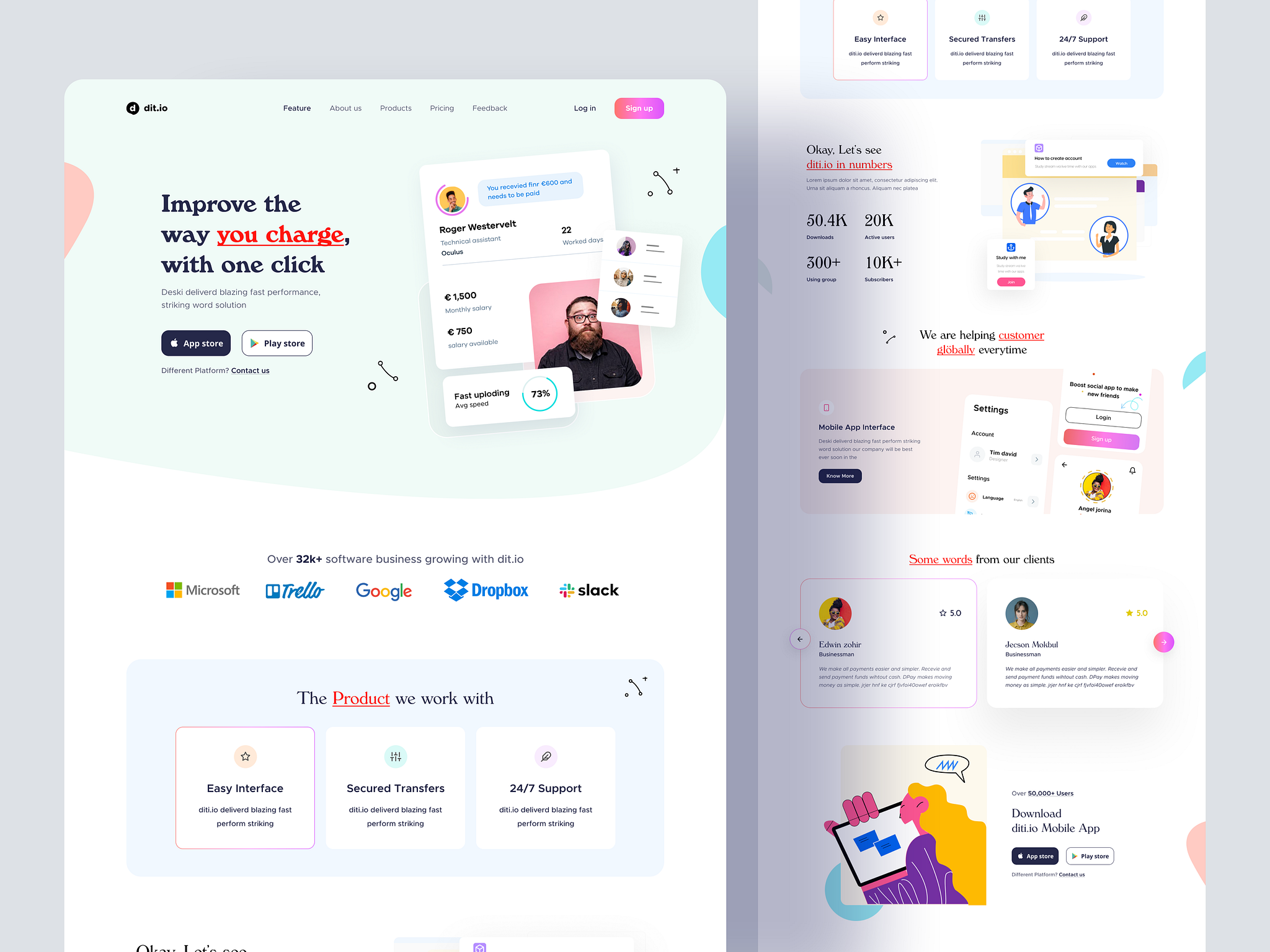 Application Landing Page by Syed Raju on Dribbble