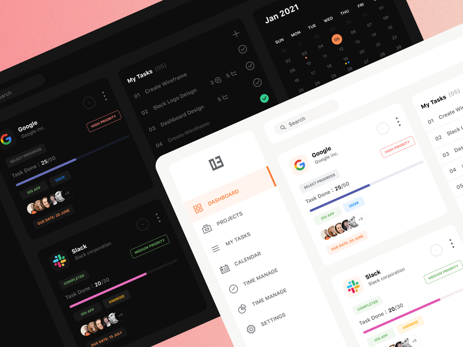 Task Management Dashboard UI Kit by FigmaUI4Free on Dribbble
