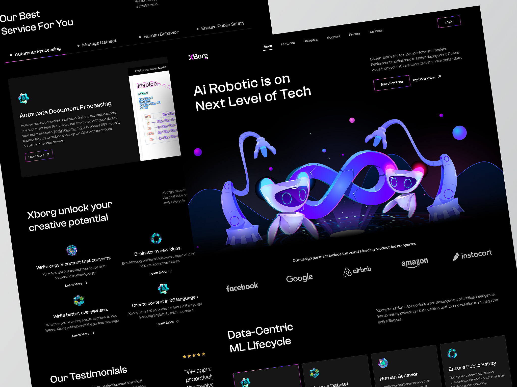 Xborg - AI Website Landing Page by Renalda Aji for Keitoto on Dribbble