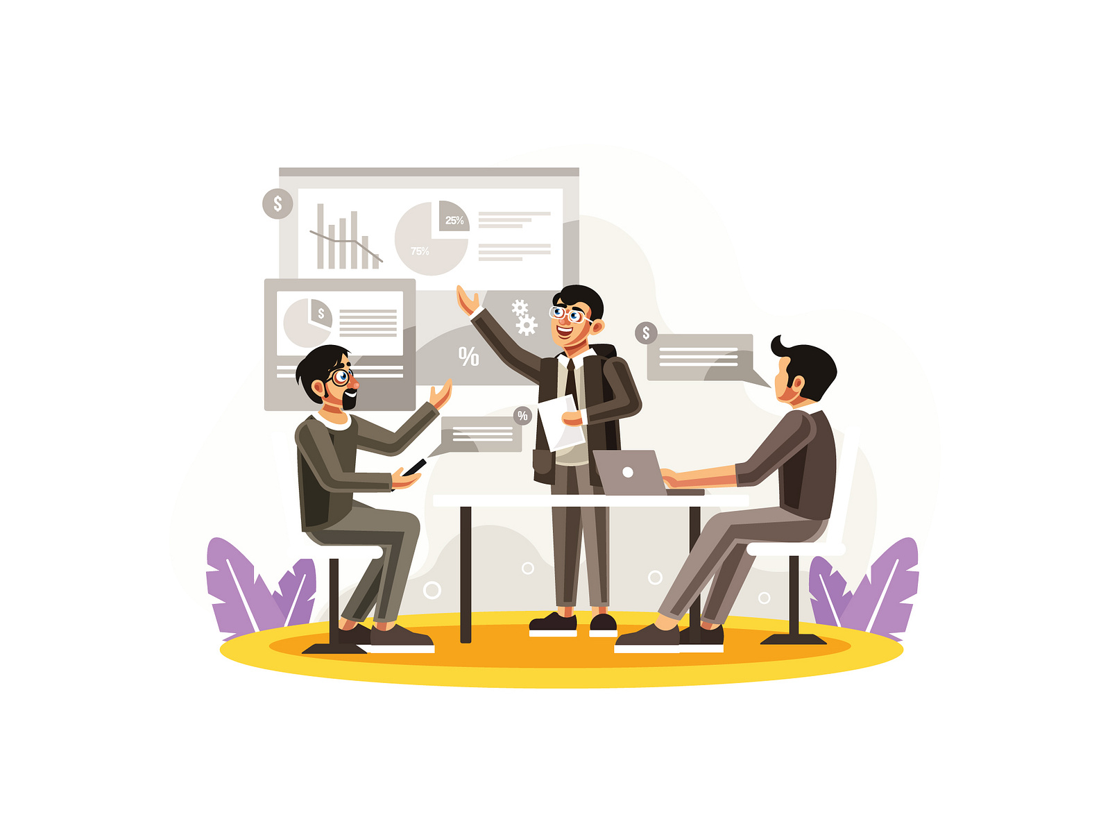 Teamwork of startup on meeting room by ianmikraz on Dribbble