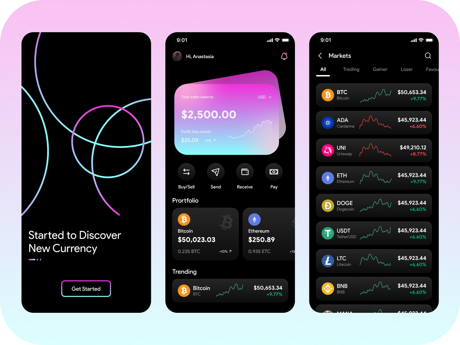 CRYPTO WALLET - MOBILE APP UI DESIGN by Implies Solution on Dribbble