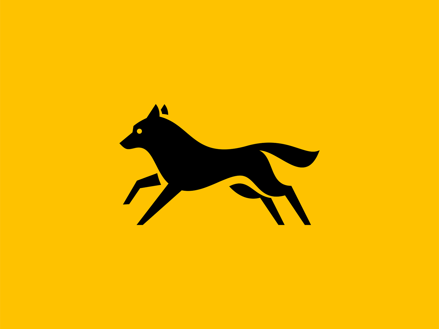 Running Wolf Logo by Lucian Radu on Dribbble
