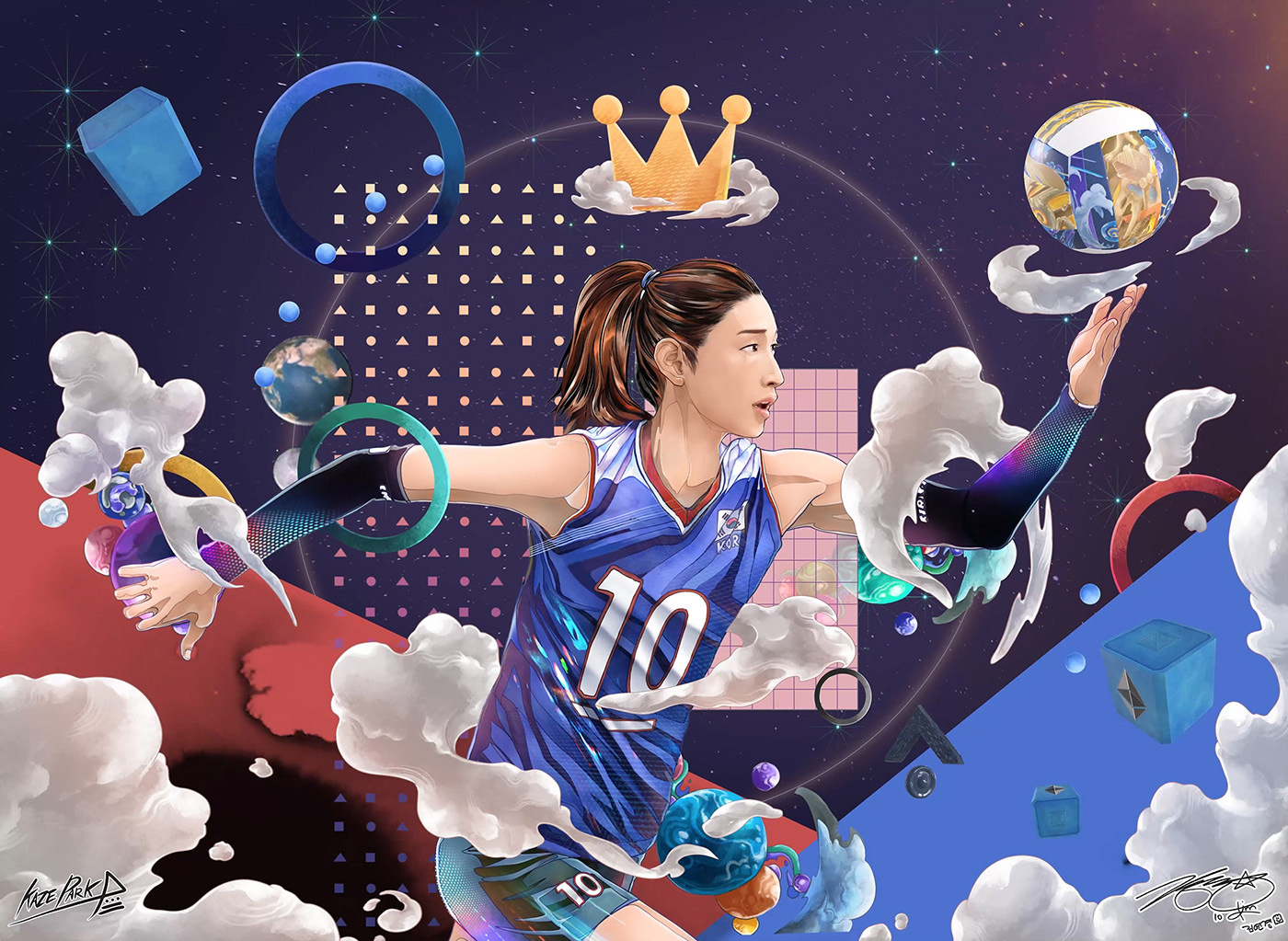 스포츠 아티스트 - KAZE PARK - Kim Yeon-Koung(김연경) by KAZE PARK on Dribbble