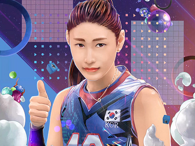 스포츠 아티스트 - KAZE PARK - Kim Yeon-Koung(김연경) by KAZE PARK on Dribbble