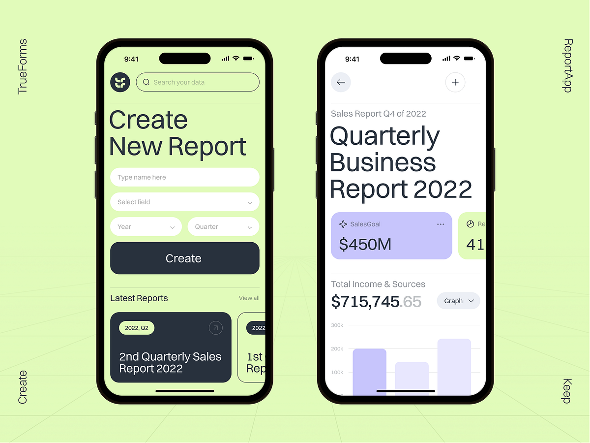Sales Reports App by Awsmd on Dribbble