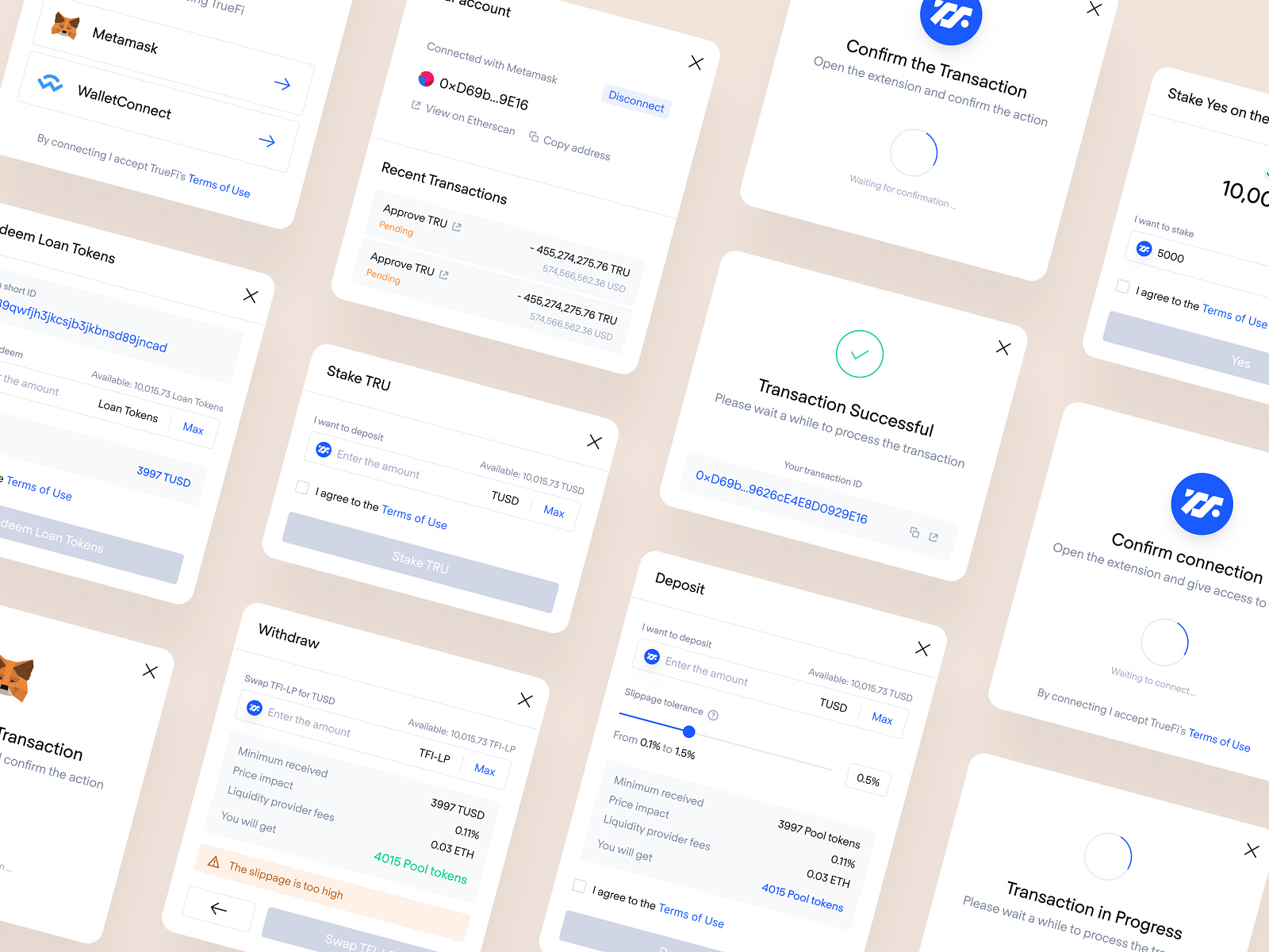 Transactions modal windows, wallet, web3, blockchain, crypto, ui by ...