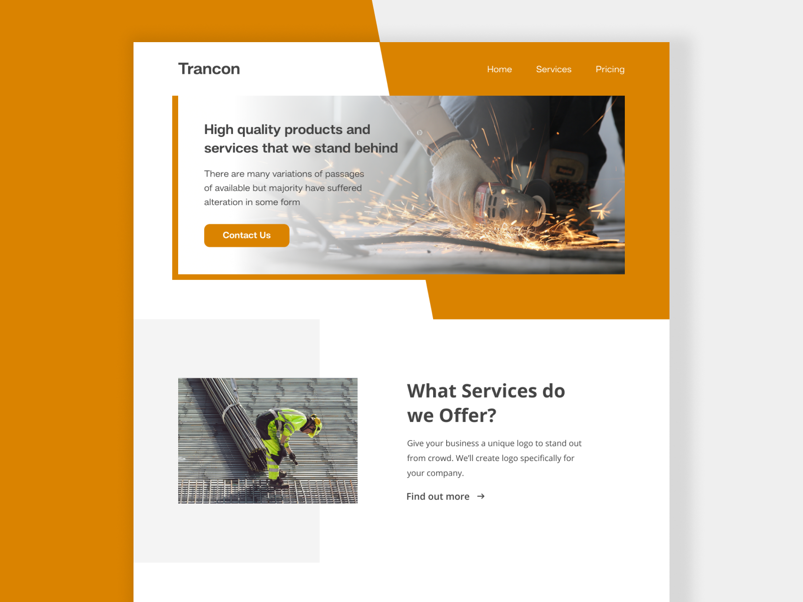 Construction website UI design by Sazidur Rahman on Dribbble