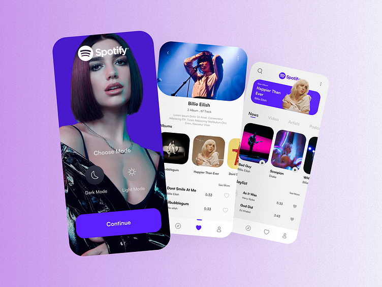 Spotify Redesign – Free Ui Kit Light by FigmaUI4Free on Dribbble