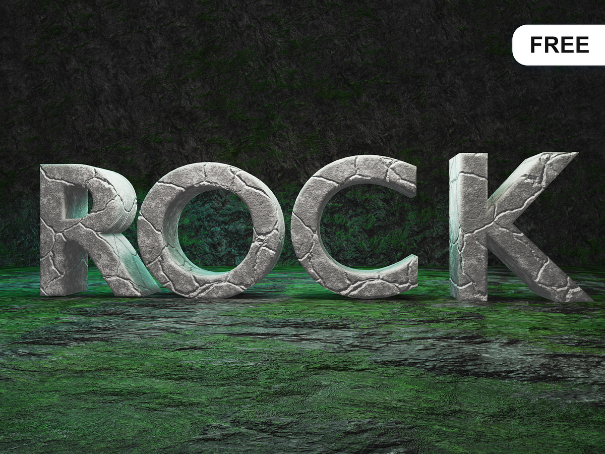 Rock 3D font by Samuel Briskar for ThreeDee on Dribbble