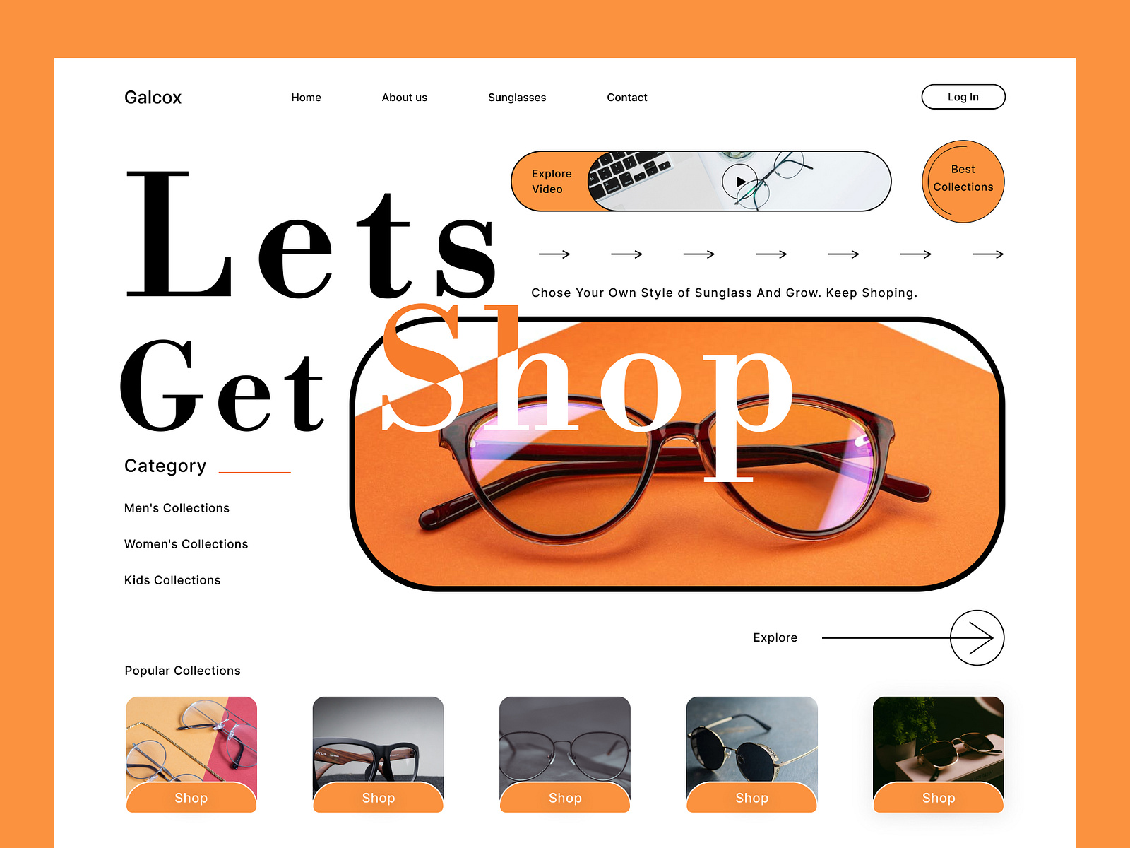 Sunglasses Web Header by Bitmate Studio on Dribbble