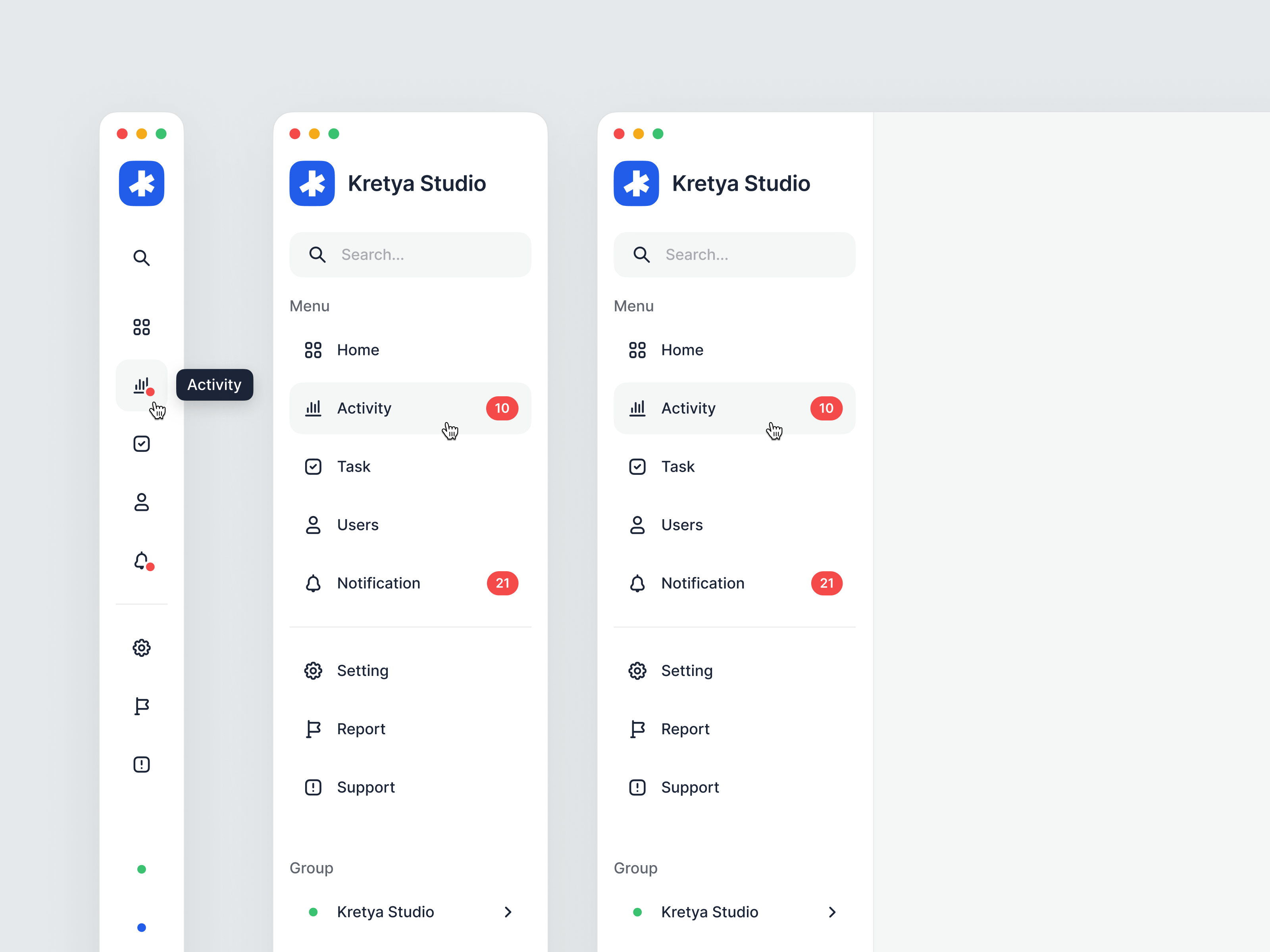 Sidebar Navigation - Other Colors by Asal Design for Kretya Studio on ...