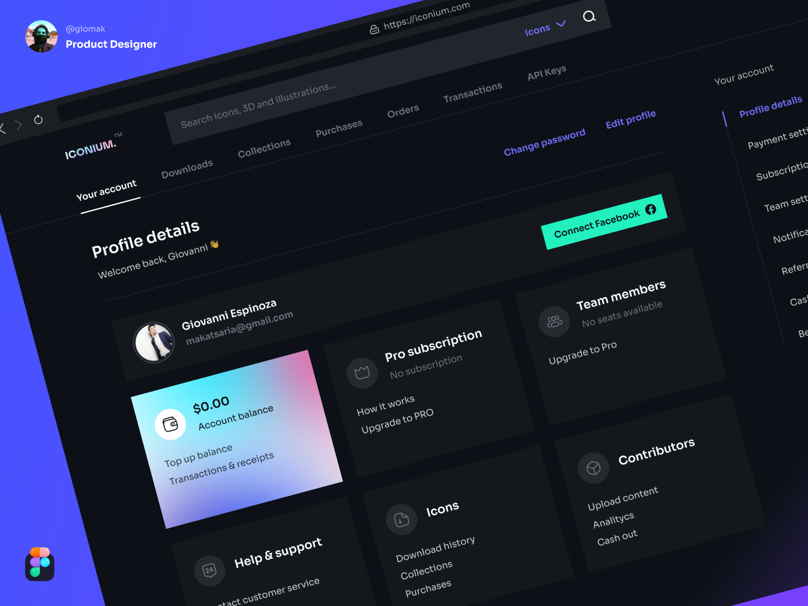 ICONIUM - User Interface - Dark Mode by Giorgi Makatsaria on Dribbble