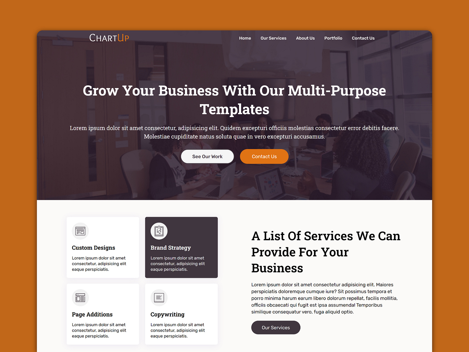 ChartUp - Multi Purpose Website Template by Webplate on Dribbble