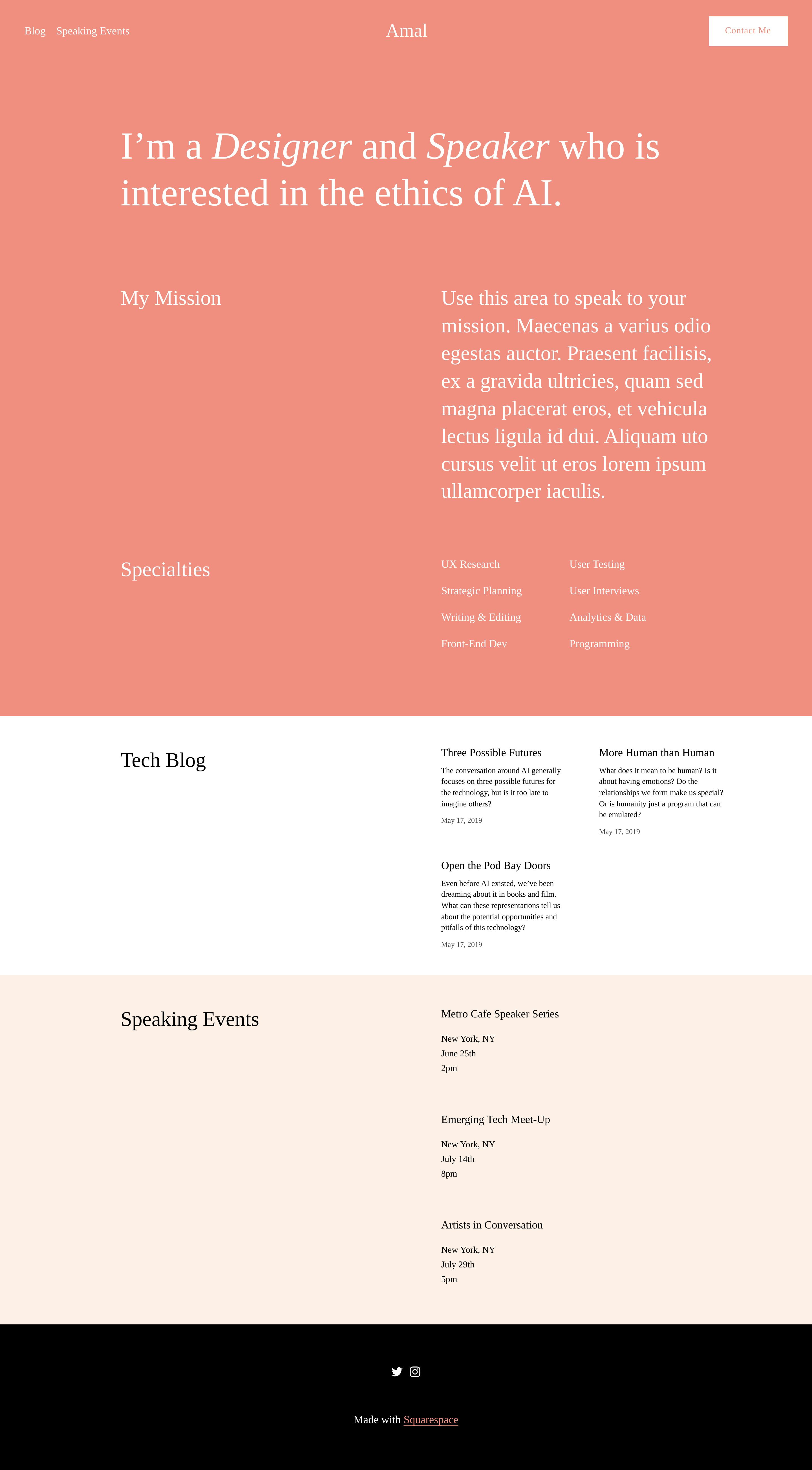 Amal - Website Template - Squarespace by Klit Vogli on Dribbble
