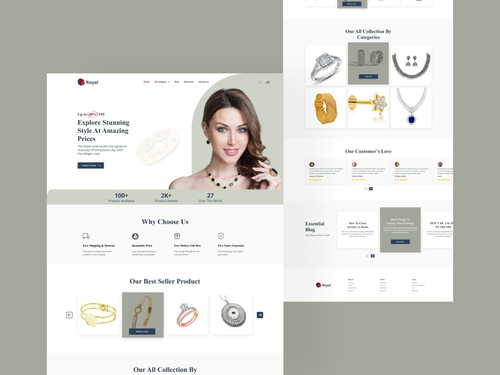 Jewelry Landing Page Design by Saddam Hossain on Dribbble