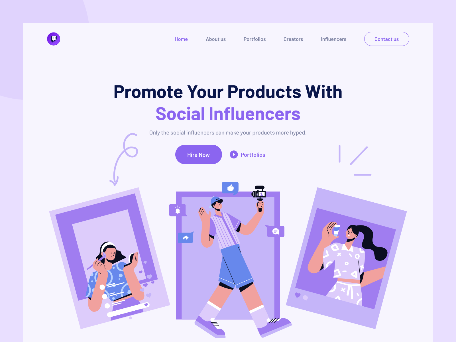 Social Influencer Landing Page by Thuhidul Islam for Mouse Potato Lab ...